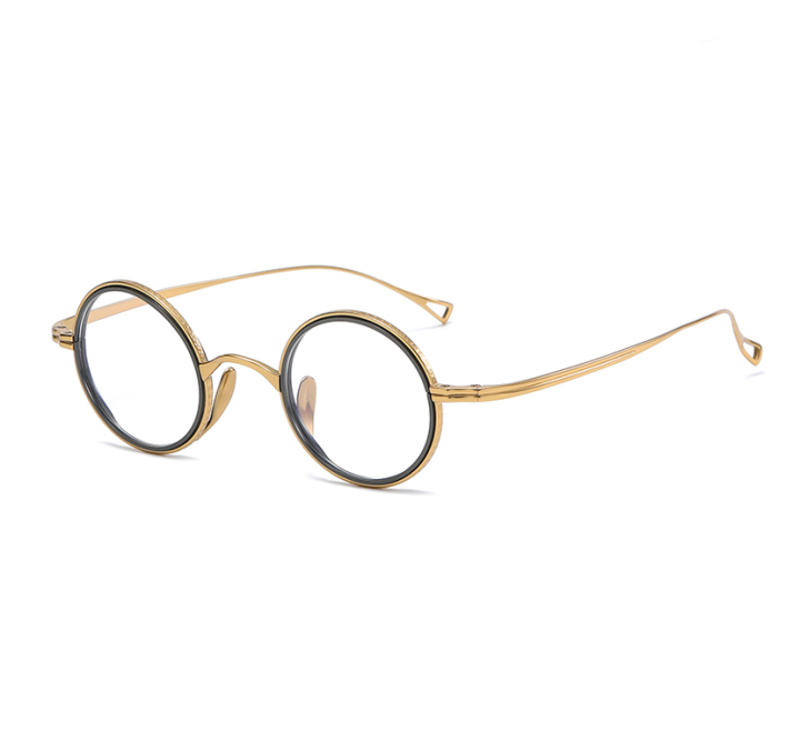 Pure Titanium Eyeglasses Round Frame Men Retro Optical Eyewear ...