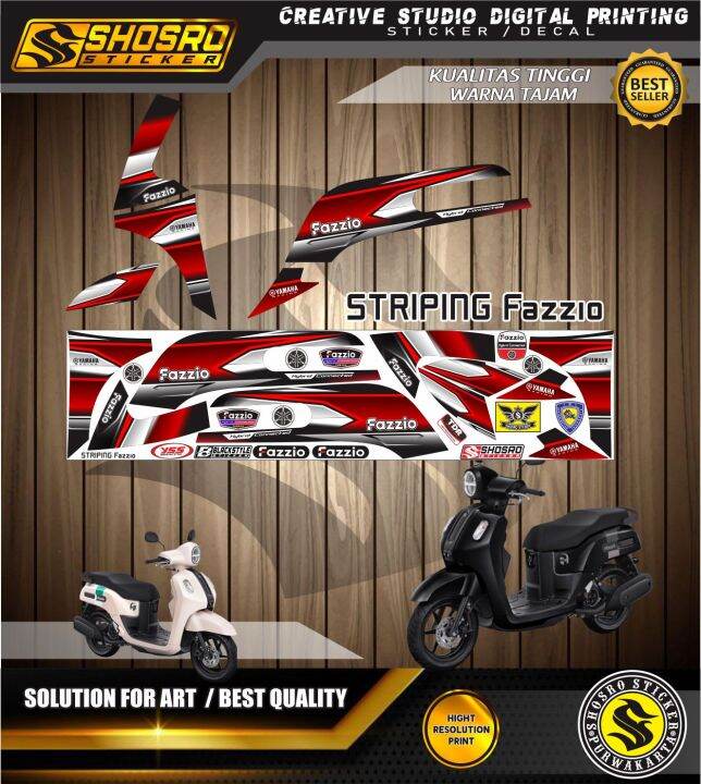 COD /STICKER MOTOR MATIC FAZZIO MERAH POLET/ STRIPING MOTOR FAZZIO / VARIASI MOTOR NEW FAZZIO ...