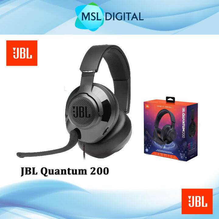 JBL Quantum 200 Wired over-ear gaming headset with flip-up mic ...