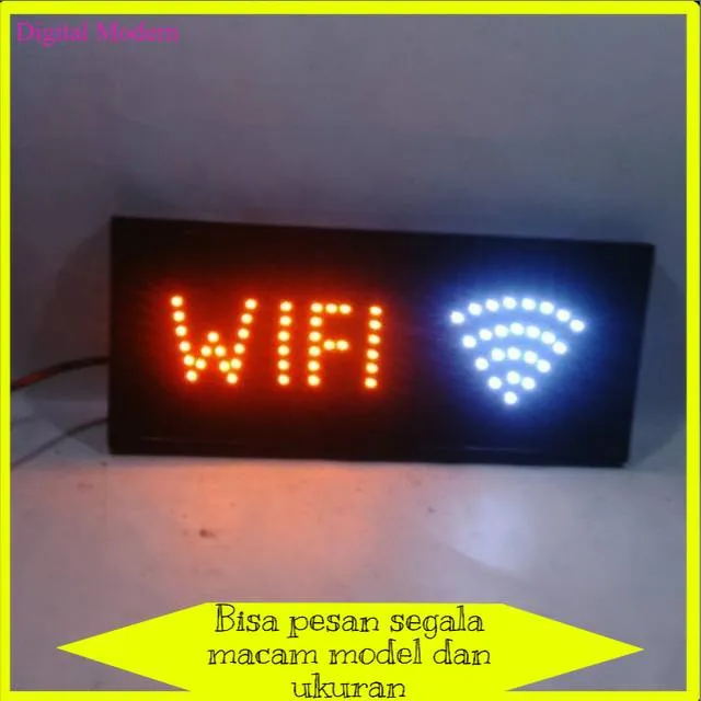 Text/ tulisan lampu led - led digital sign wifi logo kedip2 untuk kedai ...