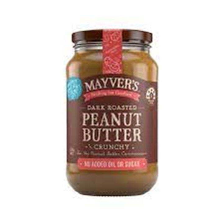 Mayvers Dark Roasted Peanut Butter Spread,Crunchy, (No Added Oil or ...