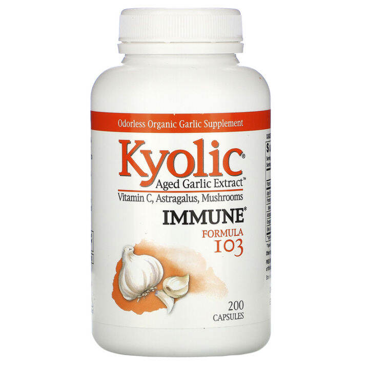 Kyolic, Aged Garlic Extract, Immune, Formula 103, 200 Capsules | Lazada PH