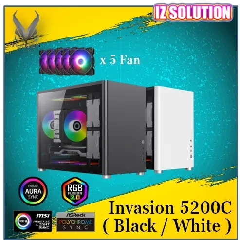 Invasion 5200C COMPACT M-ATX MicroATX Premium Case With ARGB FAN ...