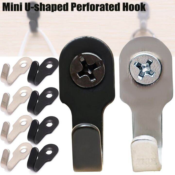 Mini Stainless Steel U-shaped Perforated Hook Items Holder Key Rack ...