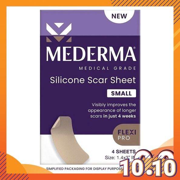 Mederma Medical Grade Silicone Small Scar Sheet 1.4x3 inches (4 Counts ...