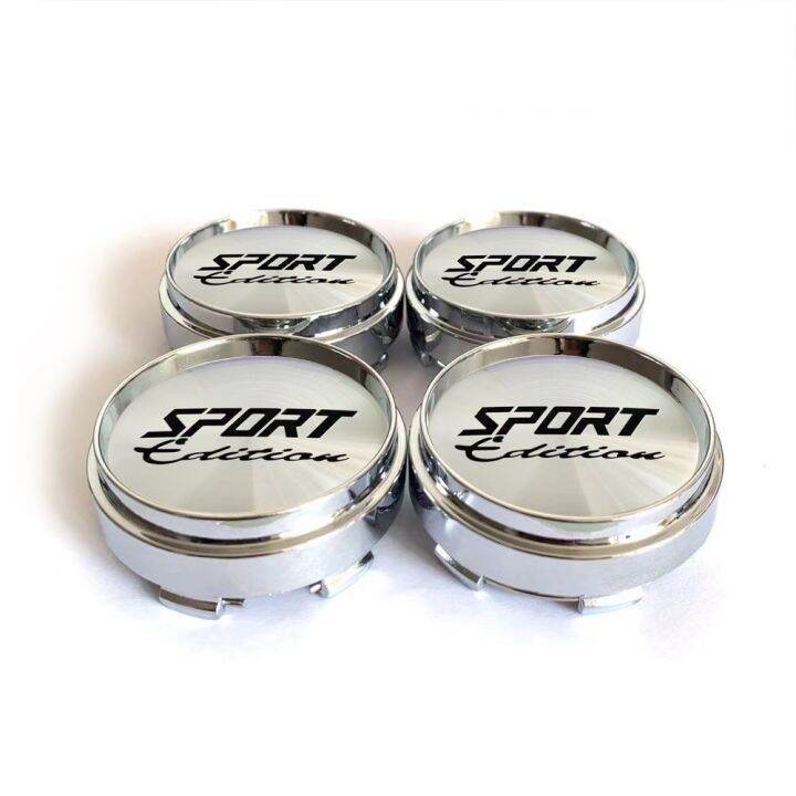 Style 4pc 66mm Sport Edition Logo Black Silver Car Modified Wheel ...