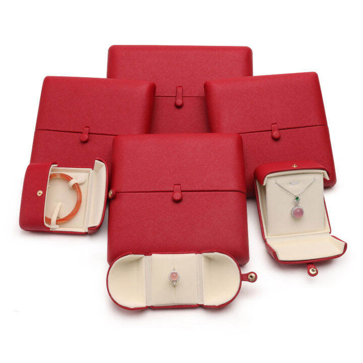 Double Open Snap PU Jewelry Box Ring Box Pendant Box Bracelet Box ...