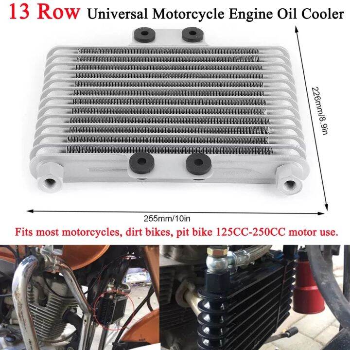 【COD】 13 Row Universal Motorcycle Engine Oil Cooler Cooling Radiator ...