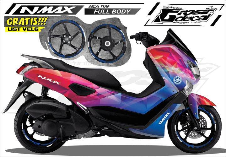 Decal NMAX 155 Keren Full Body Bonus List Velg Sticker NMAX Full Body ...