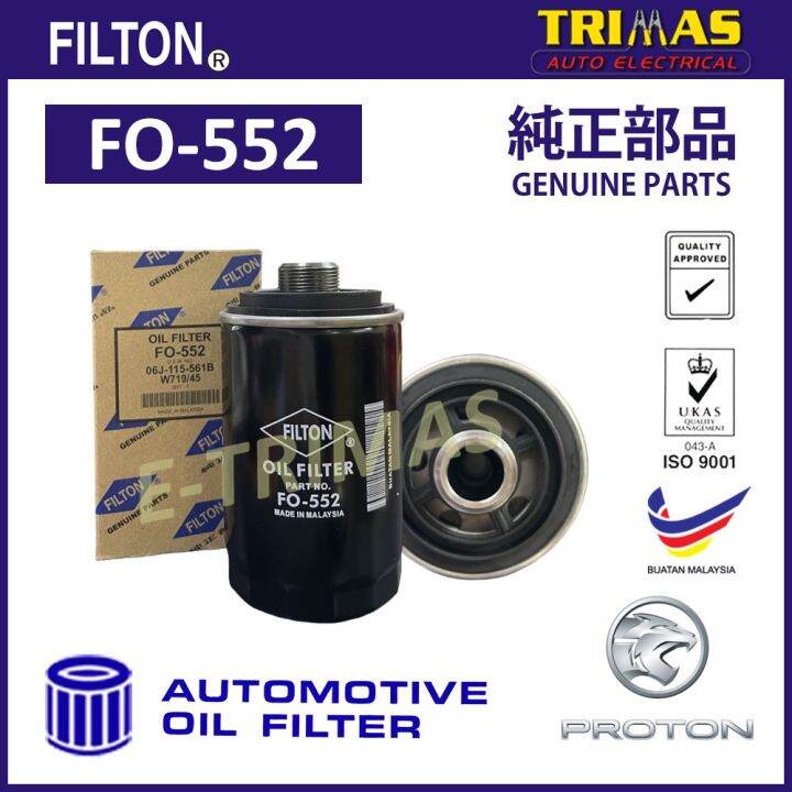 FILTON Oil Filter Proton X70 Penapis Minyak Hitam Enjin Engine 065-115 ...