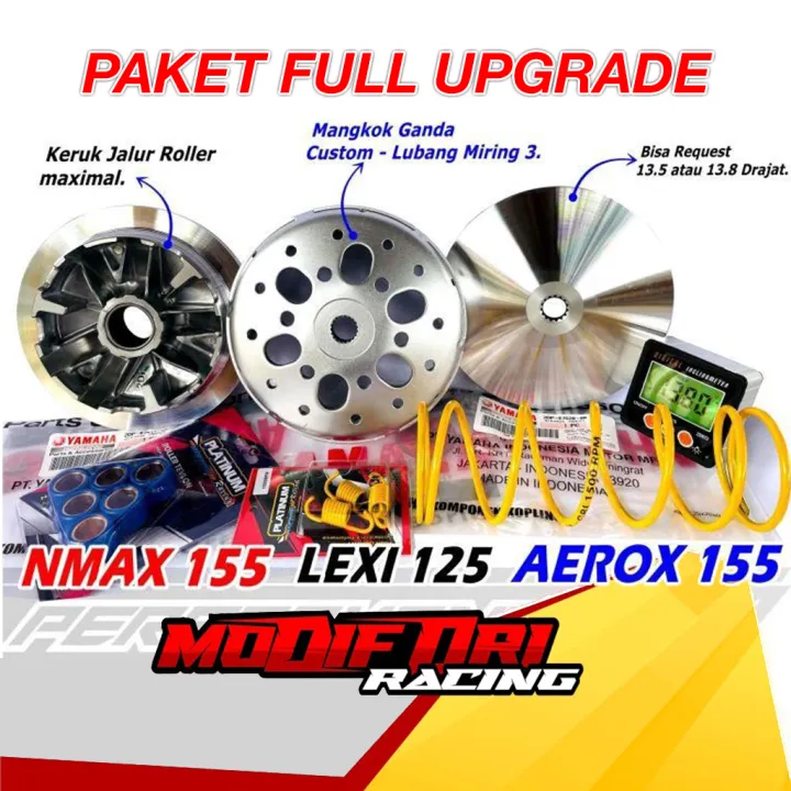 PAKET UPGRADE CVT NMAX 155 KIRIAN MANGKOK KOPLING AEROX KAMPAS GANDA ...