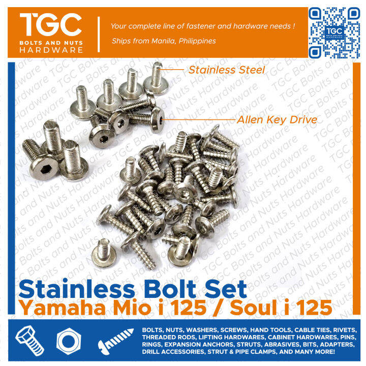 TGC Stainless Bolt set - Yamaha Mio i 125 / Yamaha Soul i 125 ( TGC ...