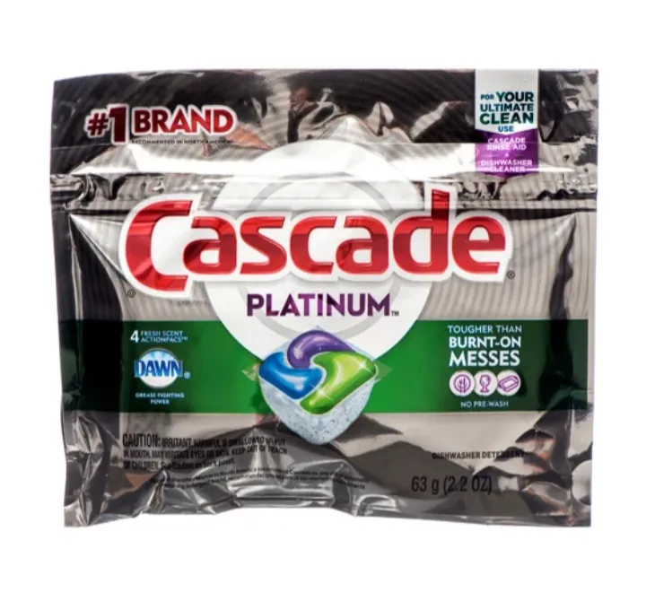 Cascade Platinum Dishwashing Pods Grease remover Fresh Scent 4pcs ...