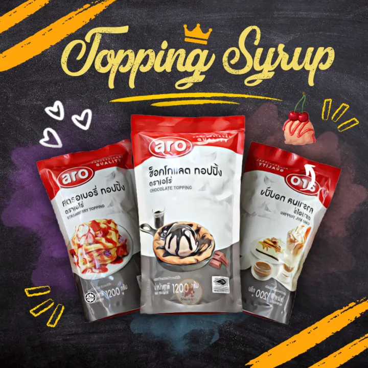 💯Topping Syrup Brand Aro Thai Halal Food Topping Ice Blended Topping ...