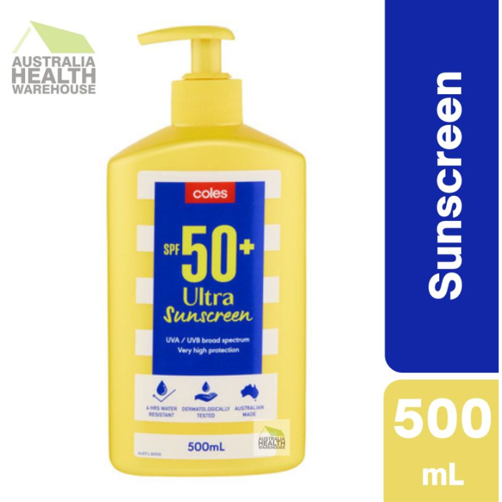 Coles SPF 50+ Ultra Sunscreen Pump 500mL March 2026 | Lazada Singapore