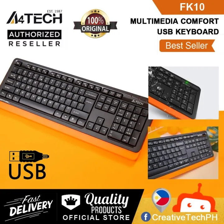 A4TECH Fstyler Sleek Multimedia Comfort USB Keyboard (FK10) FSTYLER ...
