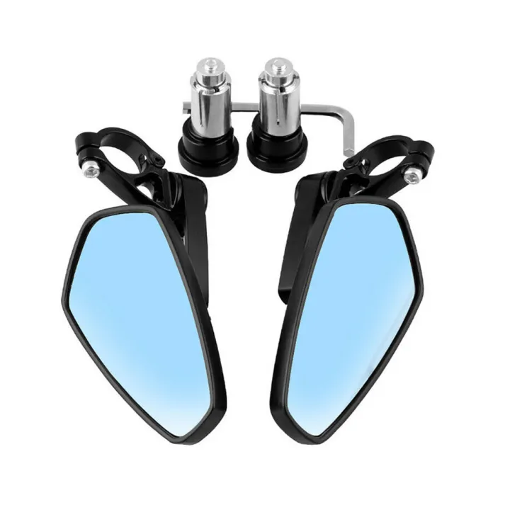 2PC 22mm 7/8" Motorcycle Handle Bar End Mirrors Rearview Rear View Side ...