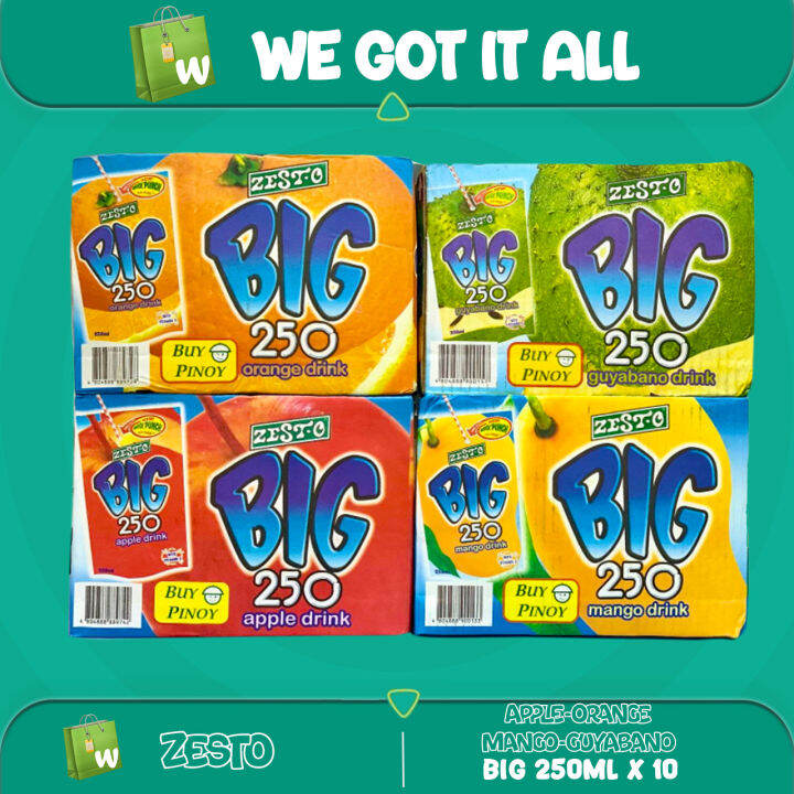 Zesto Big 250 Orange Juice Drink 250ml x 10 | Lazada PH