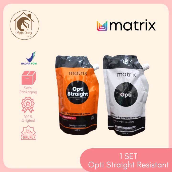 Matrix Opti Straight 1 Set Obat Pelurus Smoothing Rambut 500ml | Lazada ...