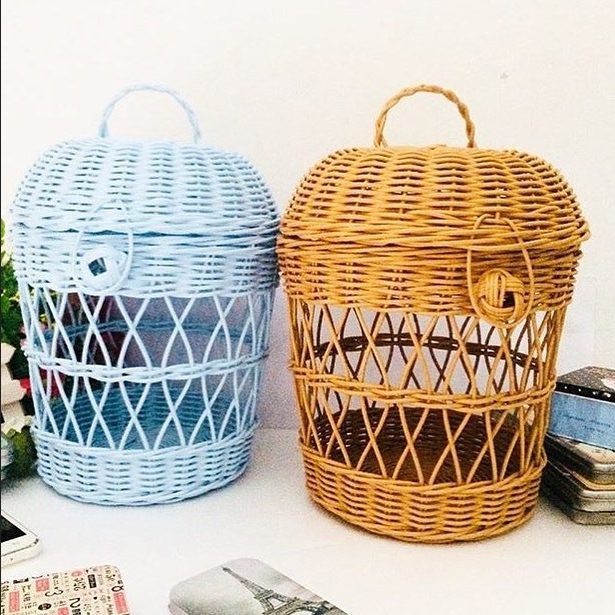 keranjang sangkar burung bahan rotan denga 2 pilihan warna kerajinan ...