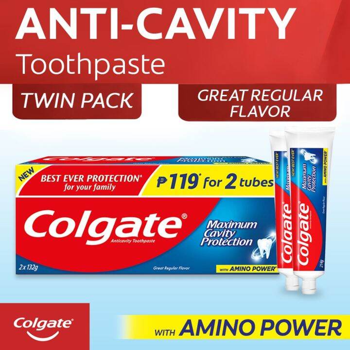 Colgate Great Regular Flavor Anti Cavity Toothpaste Twin Pack 132G ...