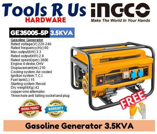 INGCO Gasoline Generator 3.5KVA GE35005-5P | Lazada PH