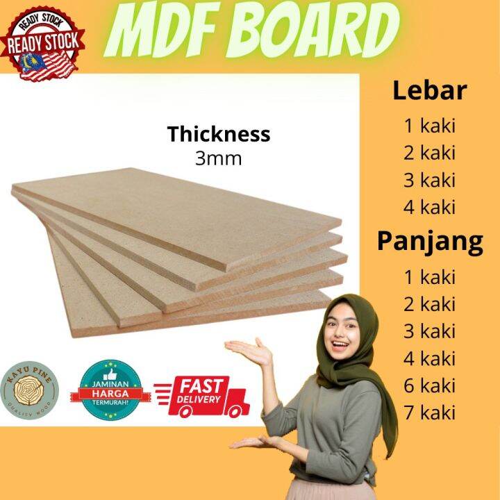 (𝓡𝓮𝓪𝓭𝔂 𝓢𝓽𝓸𝓬𝓴) MDF Board 3mm | Craft Board | Model Board | Model Making ...
