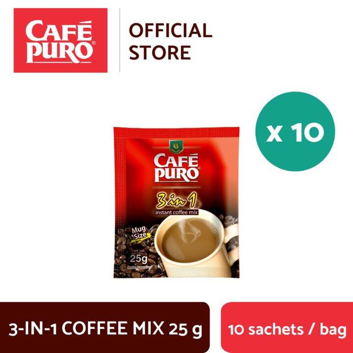 Cafe Puro 3-In-1 25g (10 Sachets / Bag) | Lazada PH