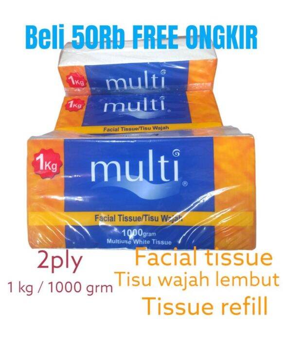 Tissue Multi 1000 gr Refill 2ply Tisu Multi Wajah 1 Kg Murah Tebal ...