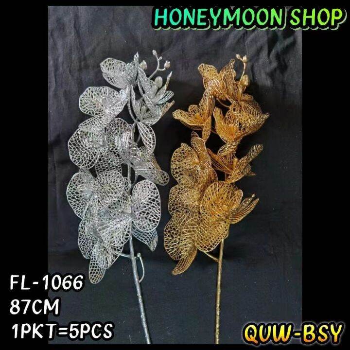 Artificial Goldish Leaves | daun gold | hiasan | daun Sliver l wedding ...