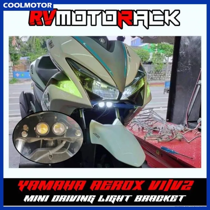 COOLMOTOR MINI DRIVING LIGHT BRACKET FOR YAMAHA AEROX 155 V1/V2 HIGH ...
