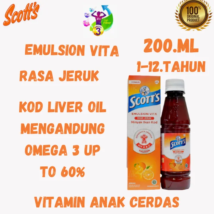 Scotts Emulsion Jeruk Vitamin Anak Untuk Daya Tahan Tubuh Dan Otak Anak ...