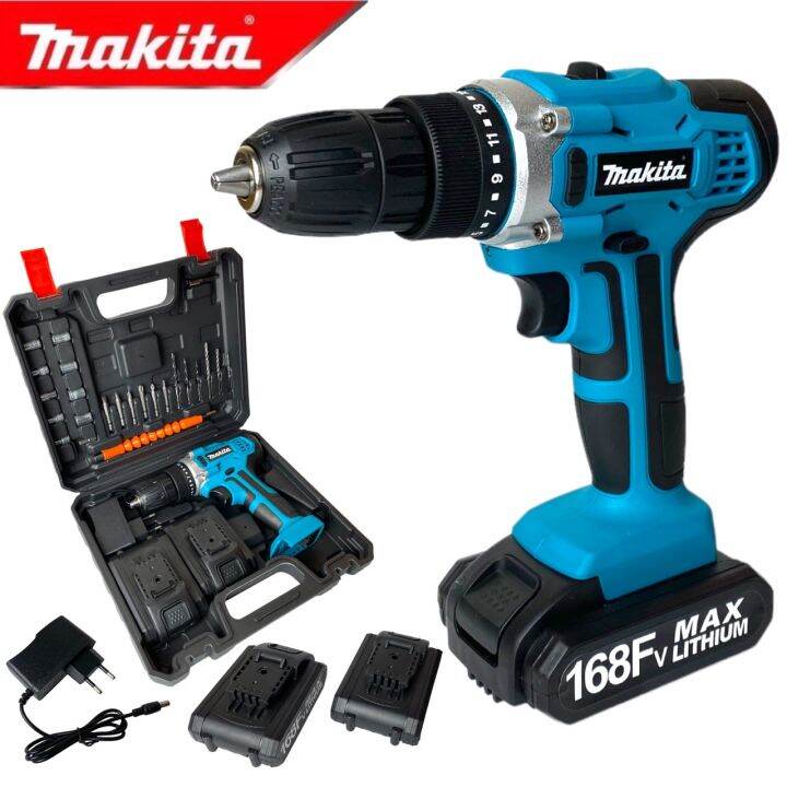 MAKITA สว่านไร้สาย 168V 2ระบบ เจาะเหล็ก เจาะคอนกรีต ขันน็อตสกรู (AAA) | Lazada.co.th