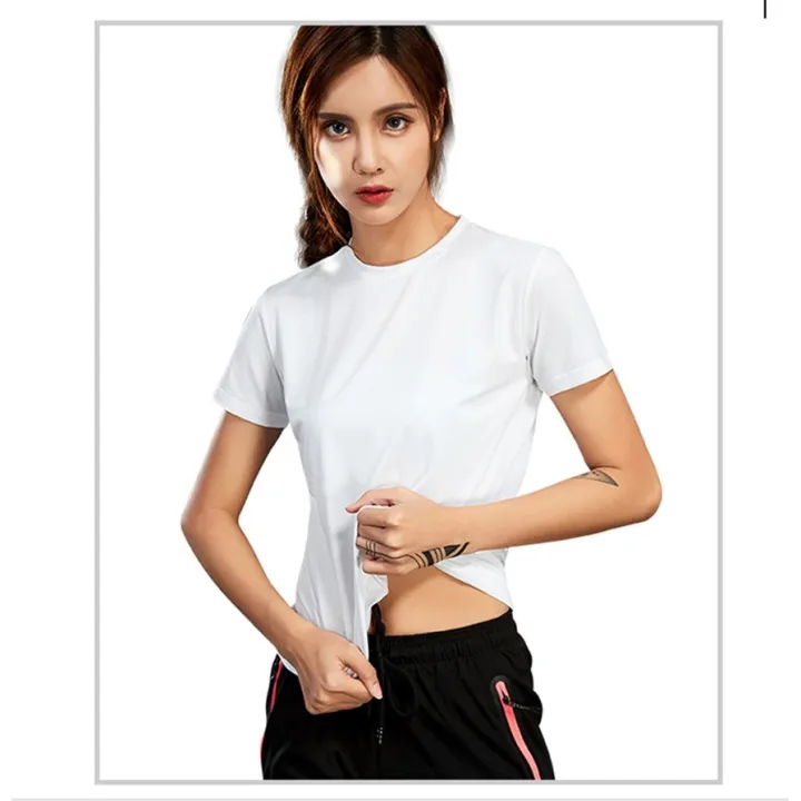 Simple Dri-fit men women korea t shirt Plain White color | Lazada PH