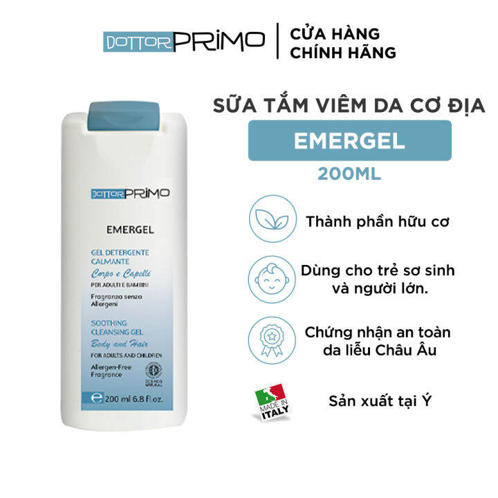 Sữa tắm DottorPrimo Emergel 200ml hữu cơ làm sạch dịu nhẹ và dưỡng ẩm ...
