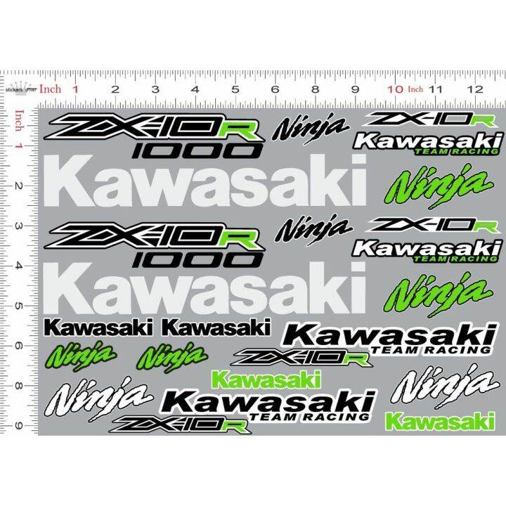 KAWASAKI ZX-10R Decals Kawaski NINJA 1000 Stickers Set Team Racing ...