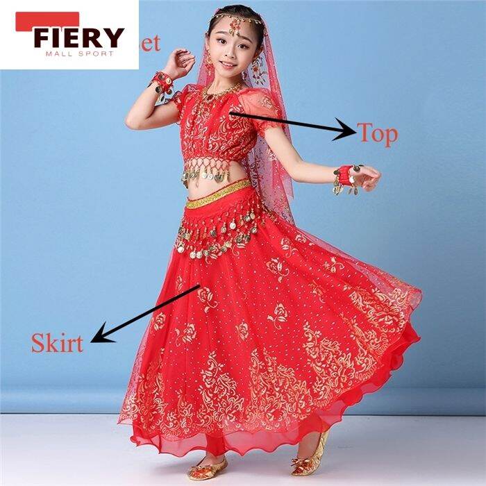 Fiery Mall ️ 4 na Set ng Bagong Bata Belly Dance Costume Set Oriental ...