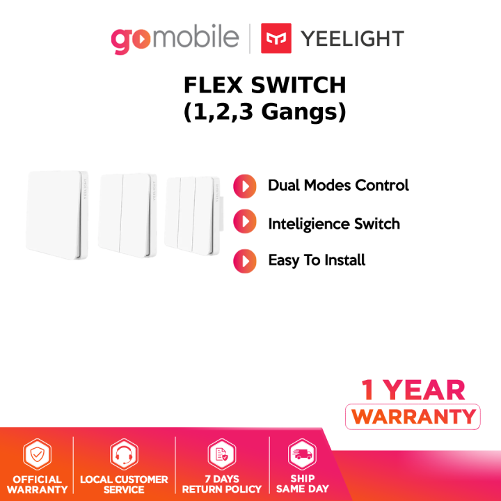 Yeelight Slisaon Wall Switch Dual Mode Flexible For Smart Lighting ...
