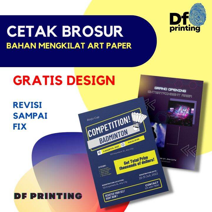 CETAK BROSUR GRATIS DESIGN | BAHAN MENGKILAT | BROSUR ARTPAPER | BROSUR GLOSSY | Lazada Indonesia