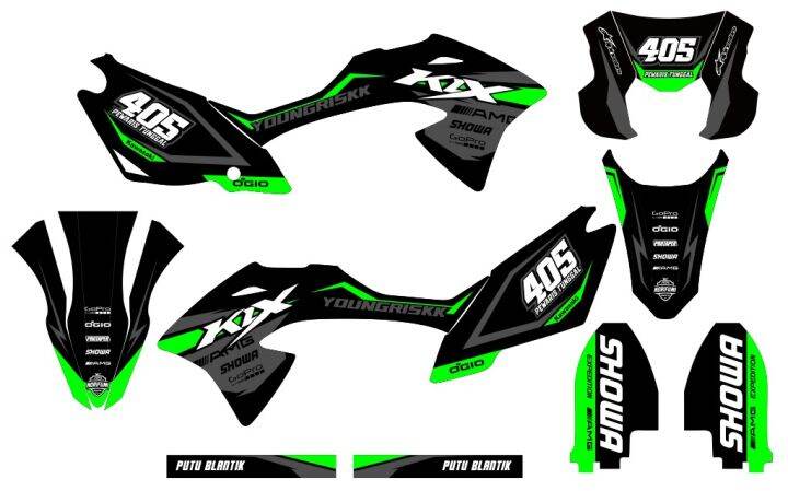 decal klx 150 bf hijau hitam | Lazada Indonesia
