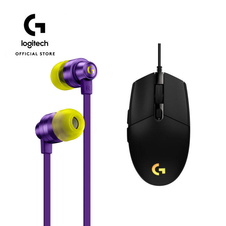 Logitech G333 Gaming Earphones PURPLE + G102 LIGHTSYNC Gaming Mouse ...
