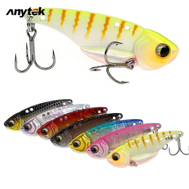 เหยื่อตกปลาโลหะ Vib 5G 7G 10G 15G เหยื่อล่อปลาเหยื่อปลอมสองรูเครื่องมือตะขอสามชั้น | Lazada.co.th