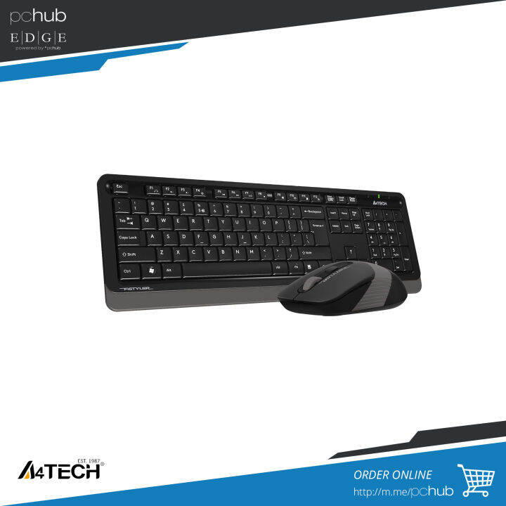 [km combo] A4tech Styler FG1010, grey, wireless desktop, keyboard + mouse | Lazada PH