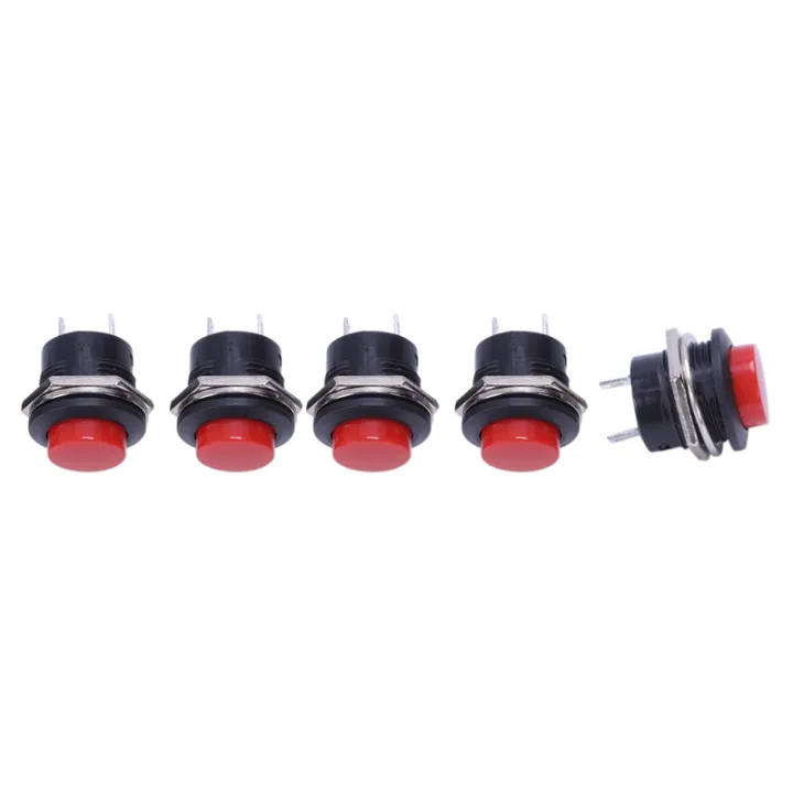 5 x Momentary SPST NO Red Round Cap Push Button Switch AC 6A/125V 3A/250V | Lazada PH