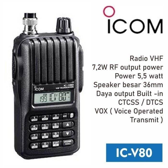 RADIO HT Icom V 80 ICV80 IC-V80 Lithium VHF handy talky V80E V80 new | Lazada Indonesia