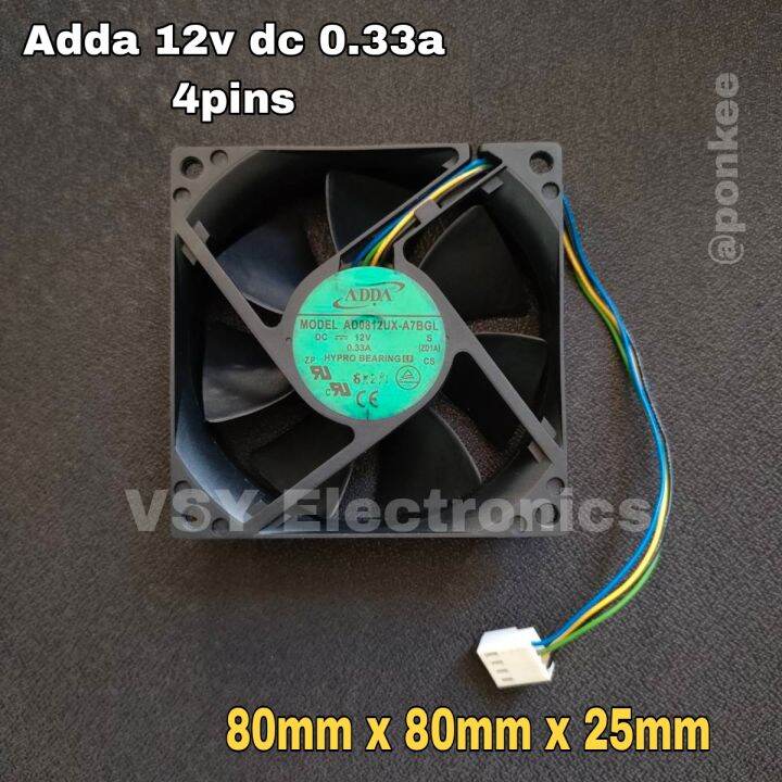 Original Adda 12v dc 0.33a 4pins Computer Processor Motherboard Cooling ...