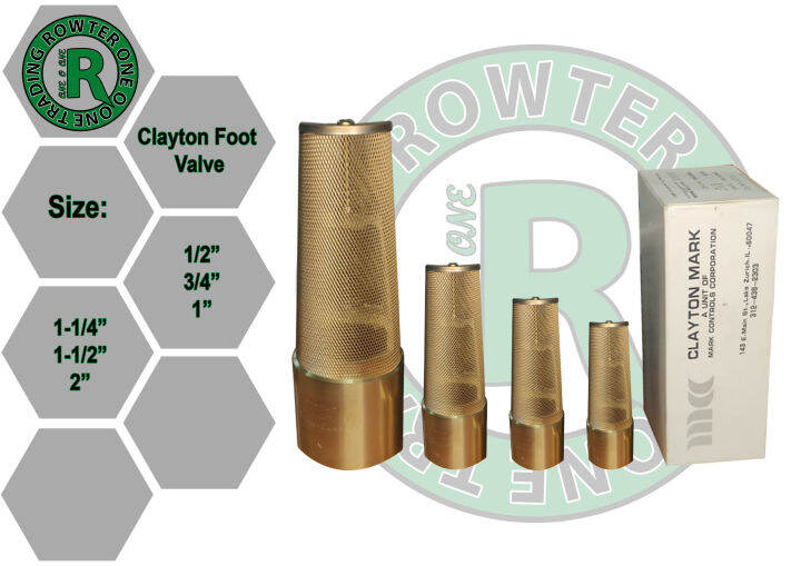 CLAYTON Foot Valve 1/2'' | 3/4'' | 1'' | 1-1/4'' | 1-1/2'' | 2 ...