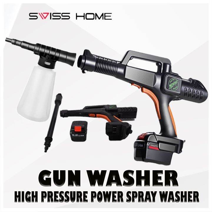 【COD】 Portable Cordless High Pressure Power Spray Gun Washer Car Motor ...