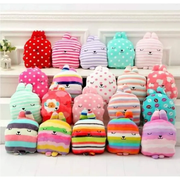 หมอนผ้าห่ม Craftholic มีสายสะพาย ซุกมือได้ ผ้าห่ม ขนาด 3 ฟุต (คละสี) | Lazada.co.th