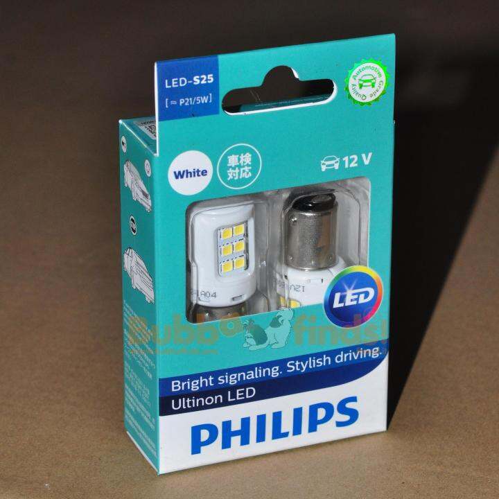 Philips Ultinon LED-S25 P21/5W WHITE tail light, brakelight bulbs ...